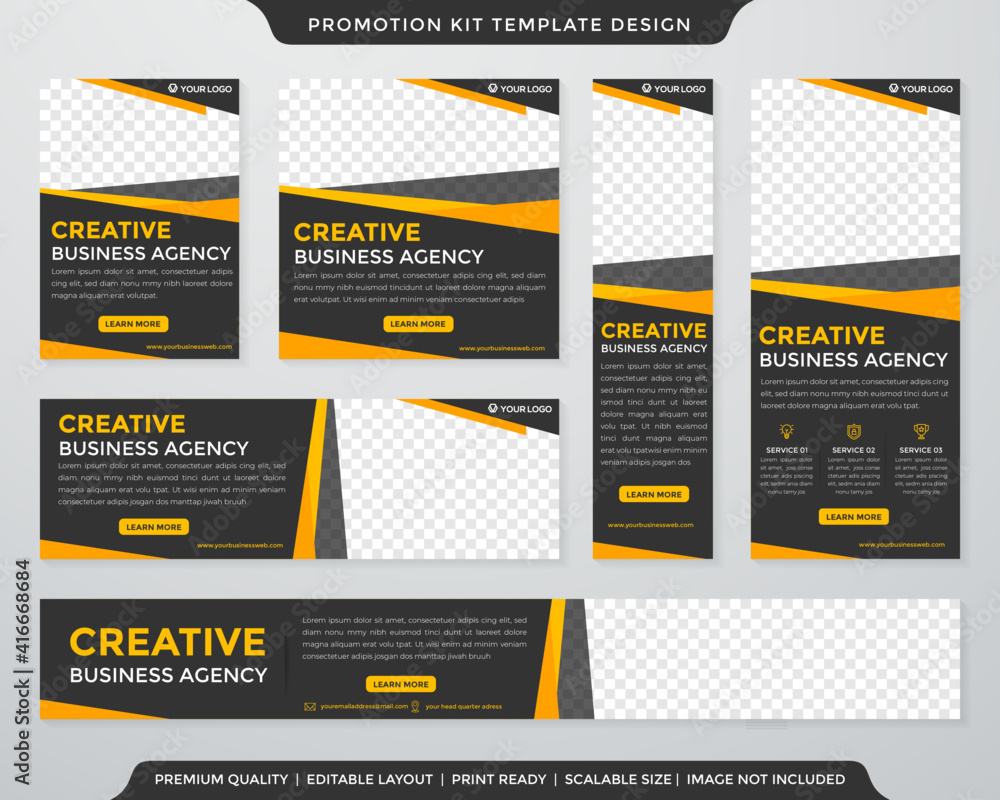 promotion kit template design with modern layout and abstract style use ...