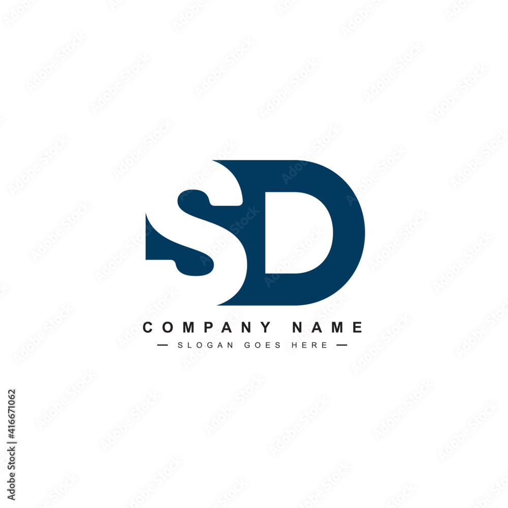 Initial Letter SD Logo - Minimal Vector Logo Stock Vector | Adobe Stock