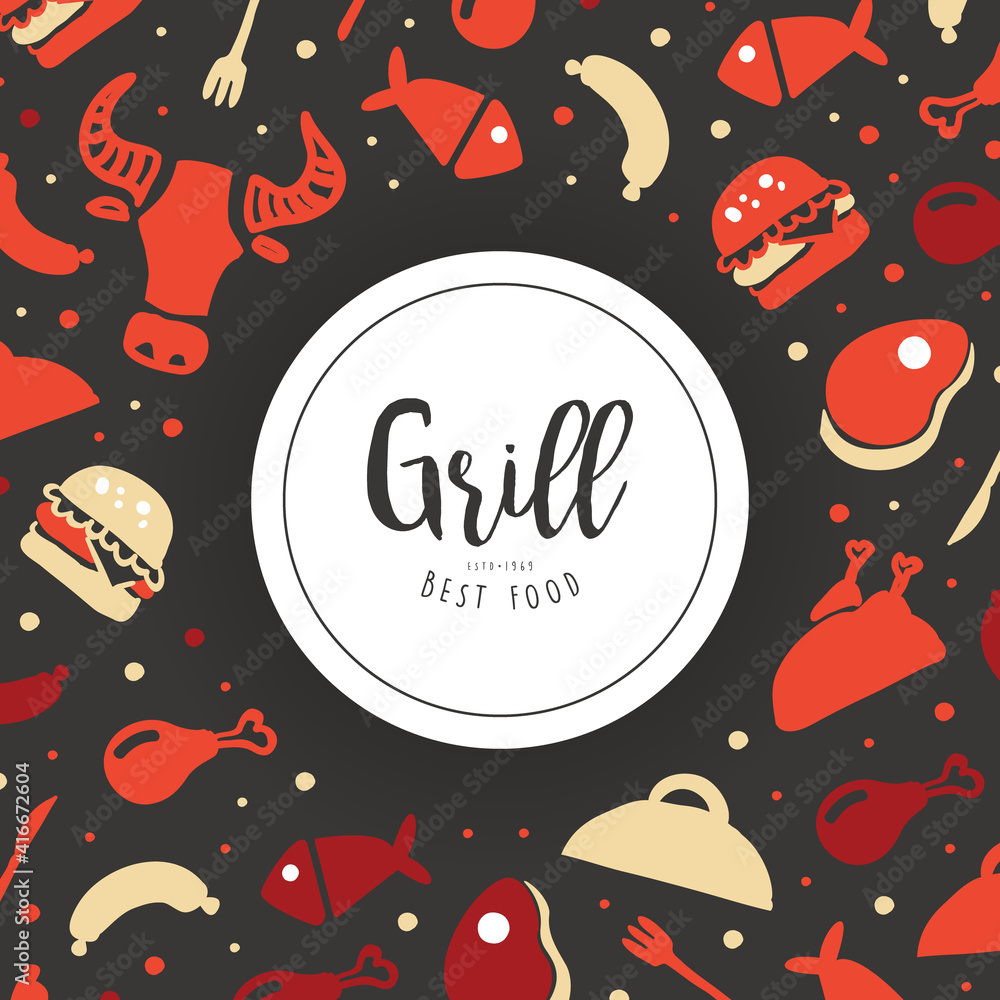 Grill Best Food Business Card Template, Hot Barbecue House, Restauran ...