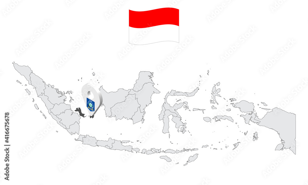 Location of Province Bangka Belitung Islands on map Indonesia. 3d ...