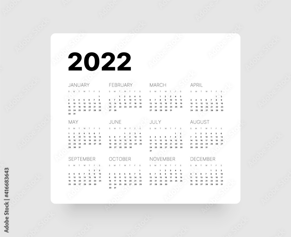Monthly Calendar Template For 2022 Year Week Starts On Sunday monthly-calendar-template-for-2022-year-week-starts-on-sunday