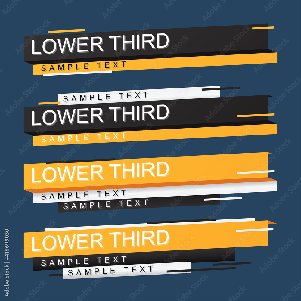 Lower third design template. Vector illustration. Stock Vector | Adobe ...