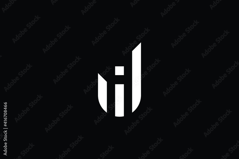 JI logo letter design on luxury background. IJ logo monogram initials ...