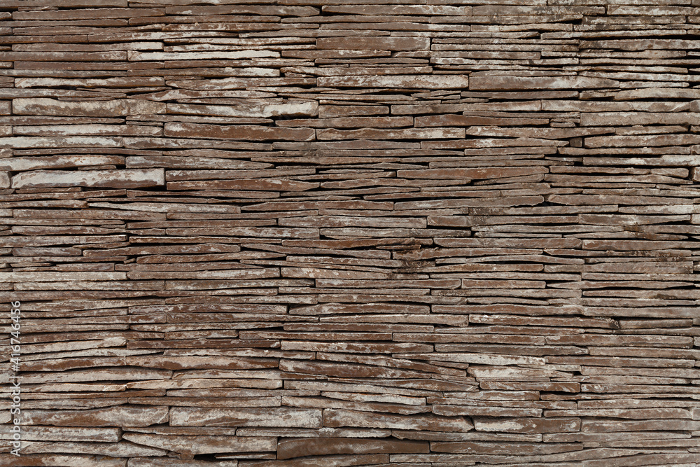 Texture of old dry shabby limestone masonry. Grungy peeled chipped worn ...