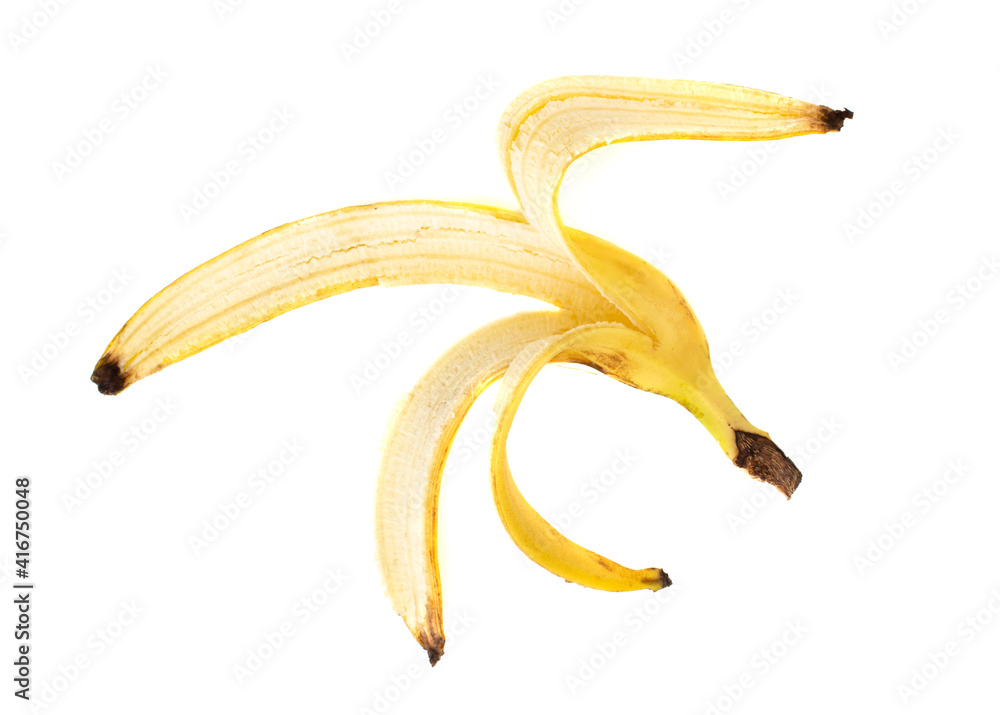 Banana peel - isolated on white background Stock Photo | Adobe Stock