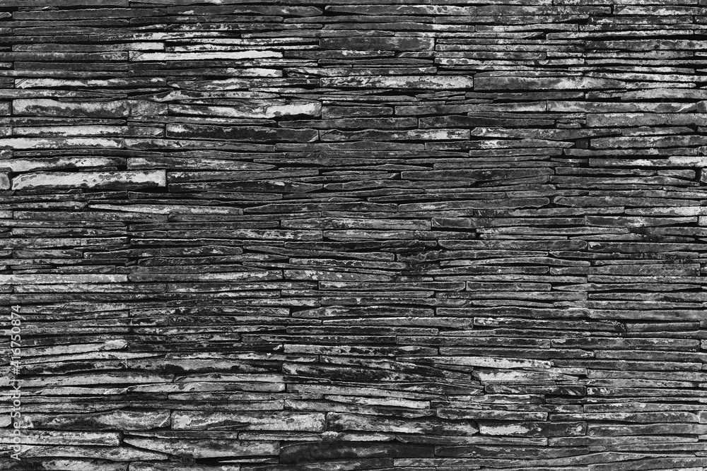 Texture of old dry shabby limestone brickwall. Grungy peeled chipped ...