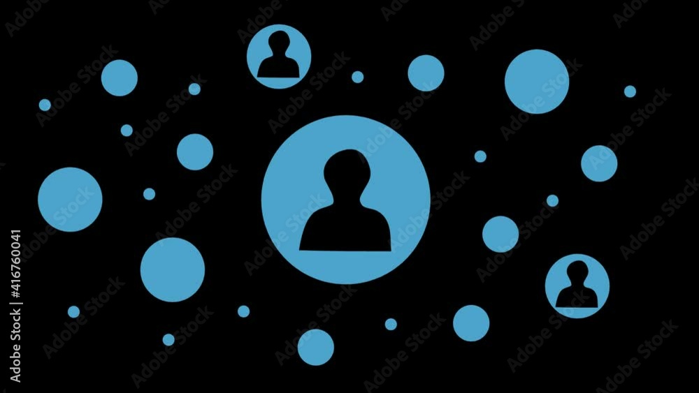 Animated image illustrating social media, teamwork, networking or a ...
