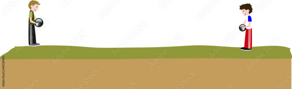 Vector Illustration of a Gravity Science Experiment of Force, Children ...