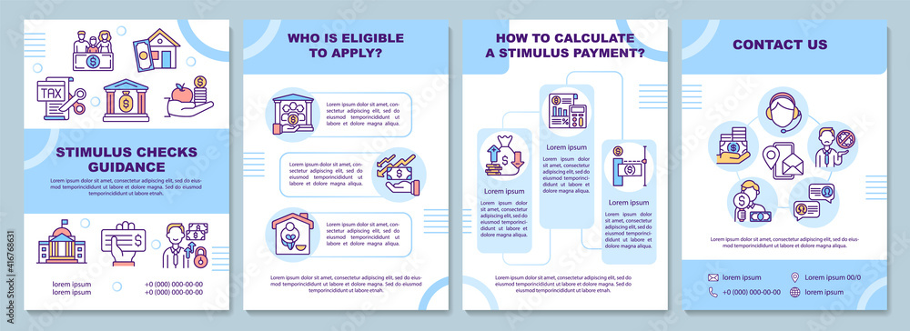 Stimulus checks guidance brochure template. Eligible to apply. Flyer ...