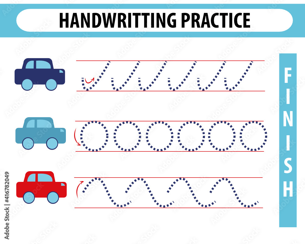 Handwriting practice sheet. Educational children game, printable ...