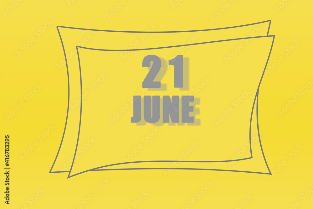 calendar date in a frame on a refreshing yellow background in ...