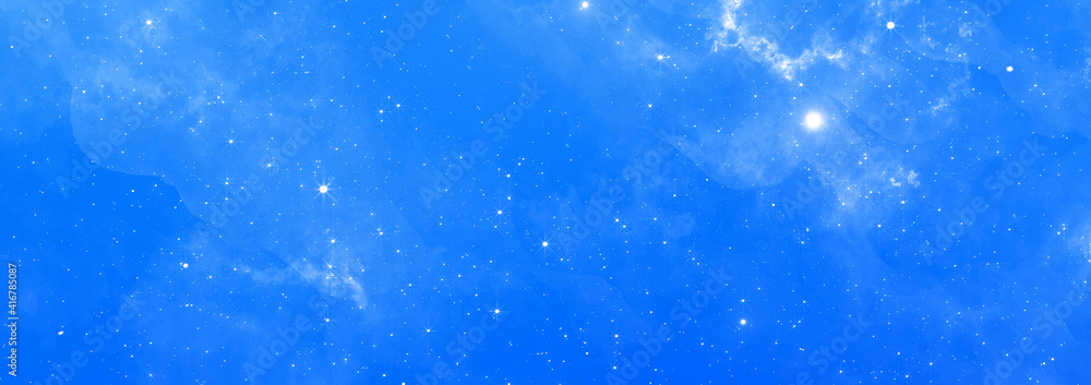 Blue Stars and galaxy outer space sky night universe vibrant colorful ...