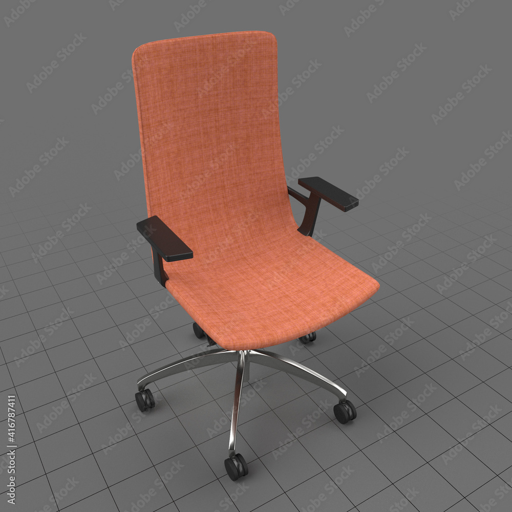 Office chair with high back Stock 3D asset | Adobe Stock
