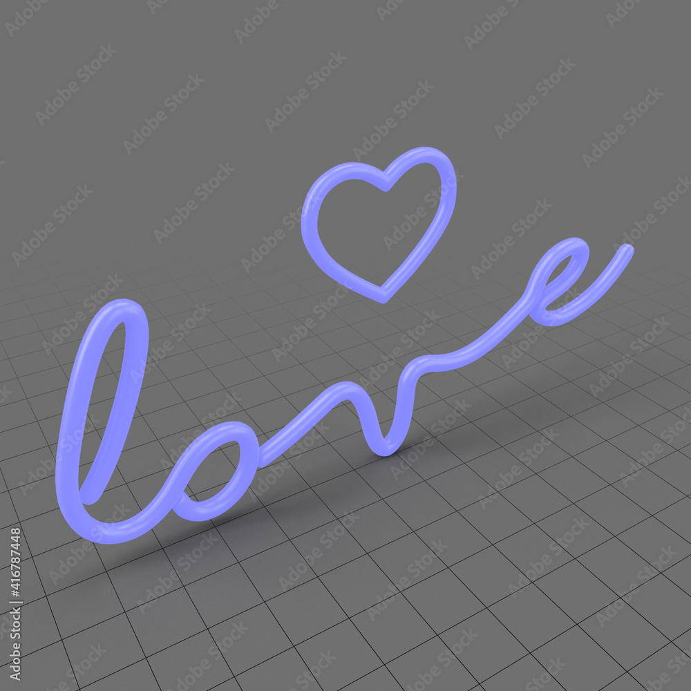 LED neon light love sign Stock 3D asset | Adobe Stock