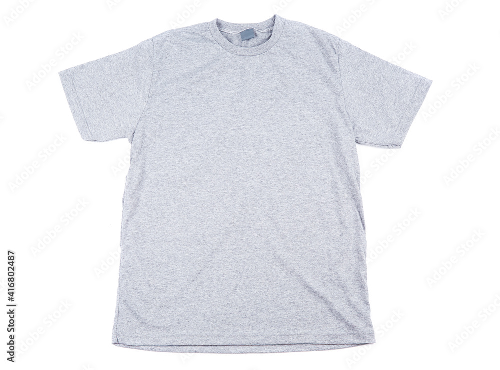 Gray tshirt template ready for your own graphics. Stock Photo | Adobe Stock