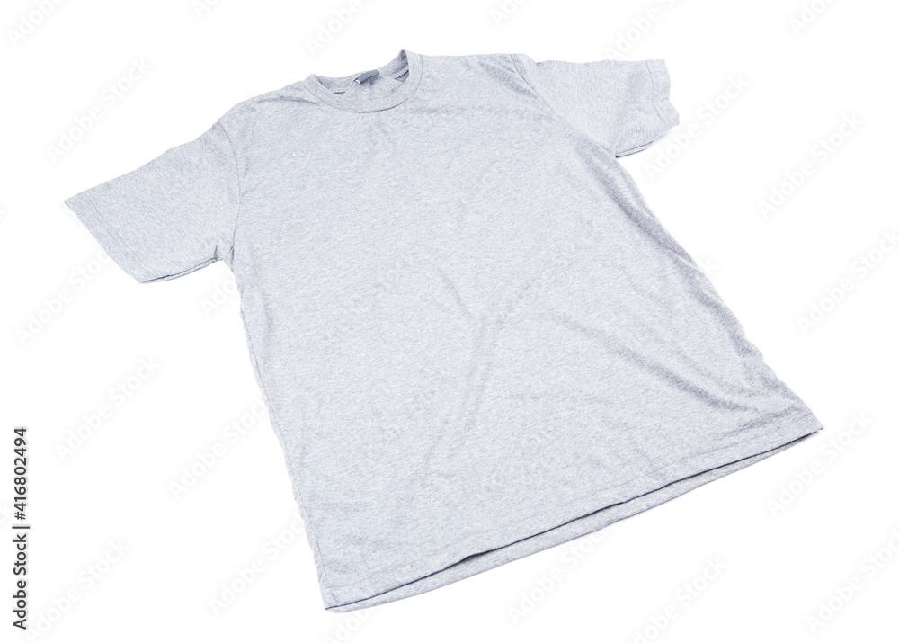 Gray tshirt template ready for your own graphics. Stock Photo | Adobe Stock
