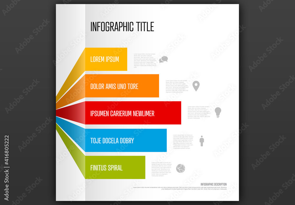 Multipurpose Infographic Layout with Stripes on the Edge Stock Template ...