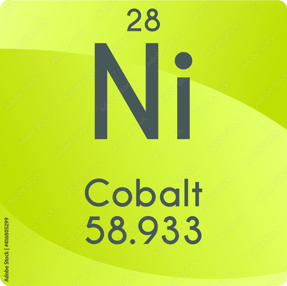 Ni Nickel Transition metal Chemical Element vector illustration diagram ...