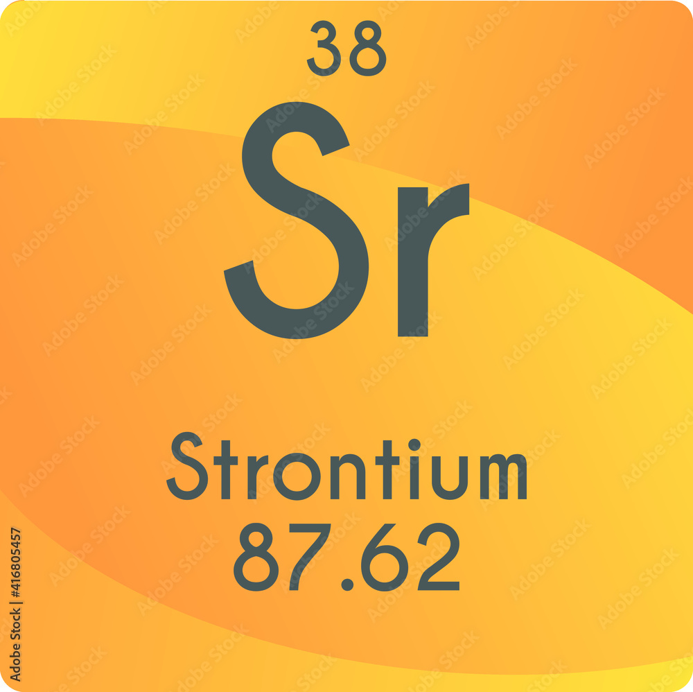Sr Strontium Alkaline earth metal Chemical Element vector illustration ...