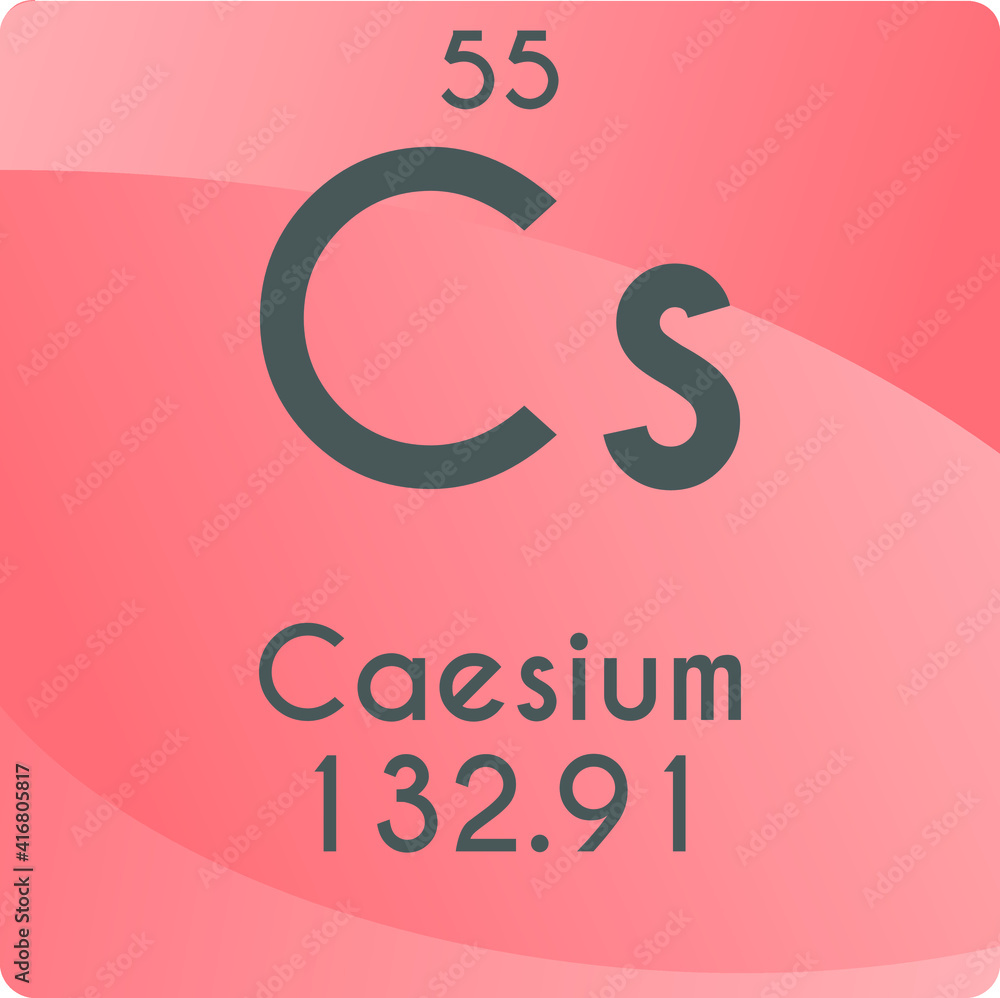 Cs Caesium Alkali metal Chemical Element vector illustration diagram ...