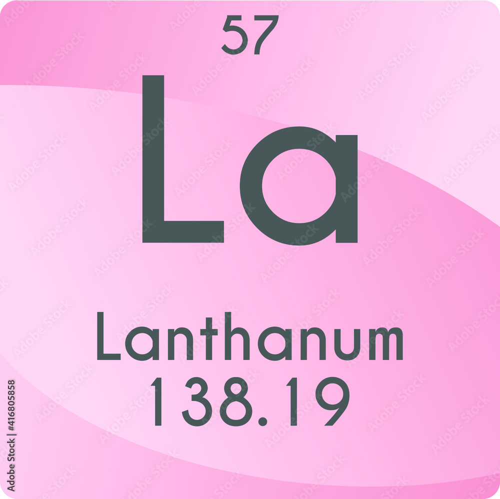 La Lanthanum Lanthanide Chemical Element vector illustration diagram ...