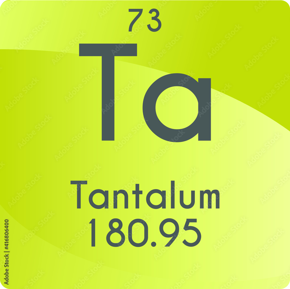 Ta Tantalum Transition metal Chemical Element vector illustration ...