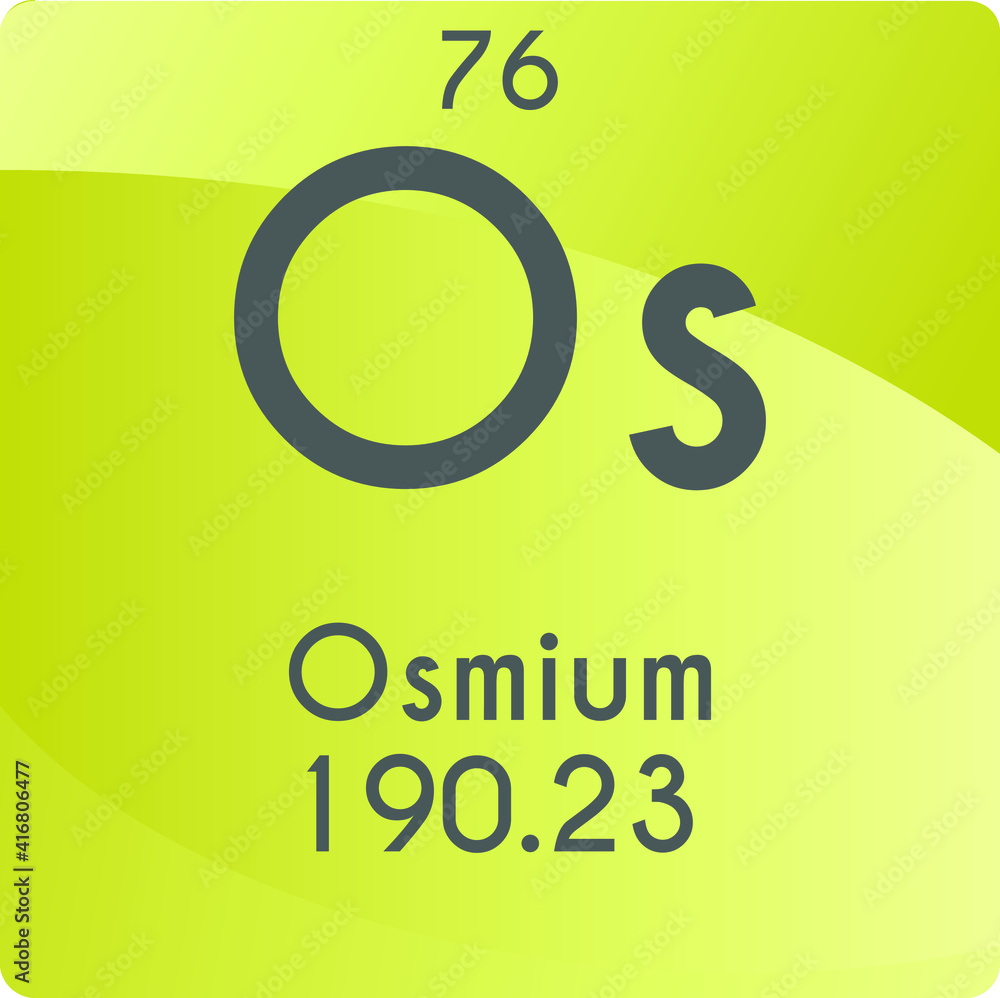 Os Osmium Transition metal Chemical Element vector illustration diagram ...