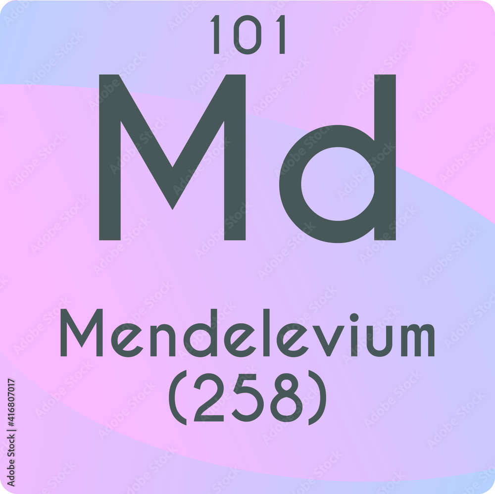 Md Mendelevium Actinoid Chemical Element vector illustration diagram ...