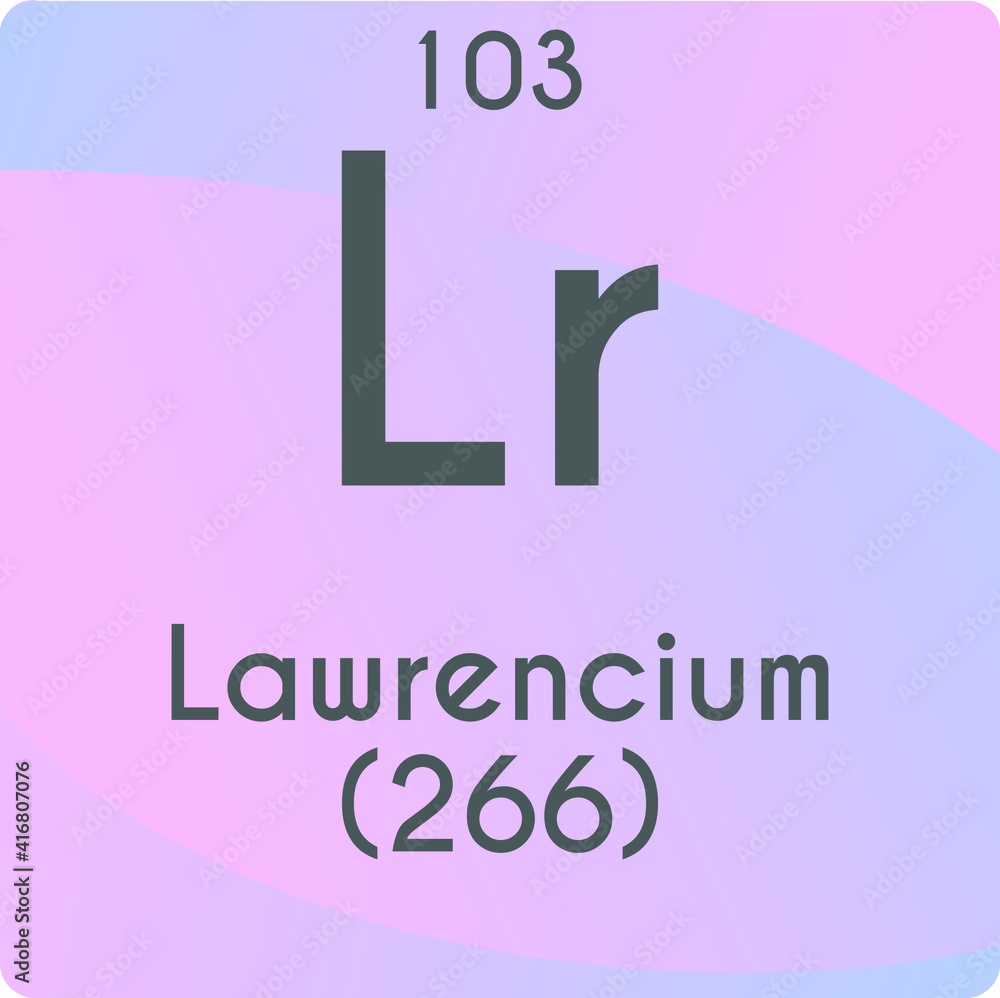 Lr Lawrencium Actinoid Chemical Element vector illustration diagram ...