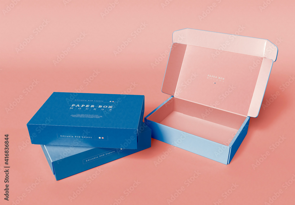 Stacked Boxes Mockup Stock Template | Adobe Stock