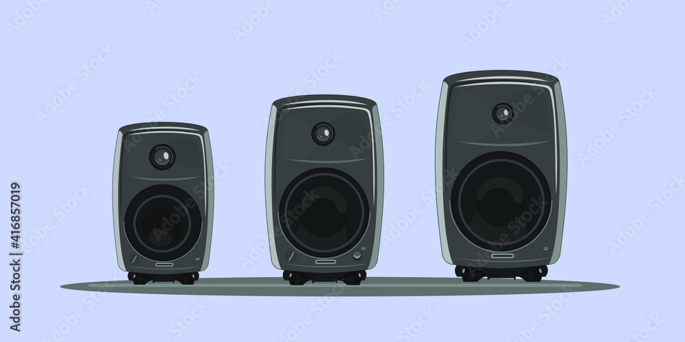 Studio monitors in vector. Speakers for application on t-shirts and ...