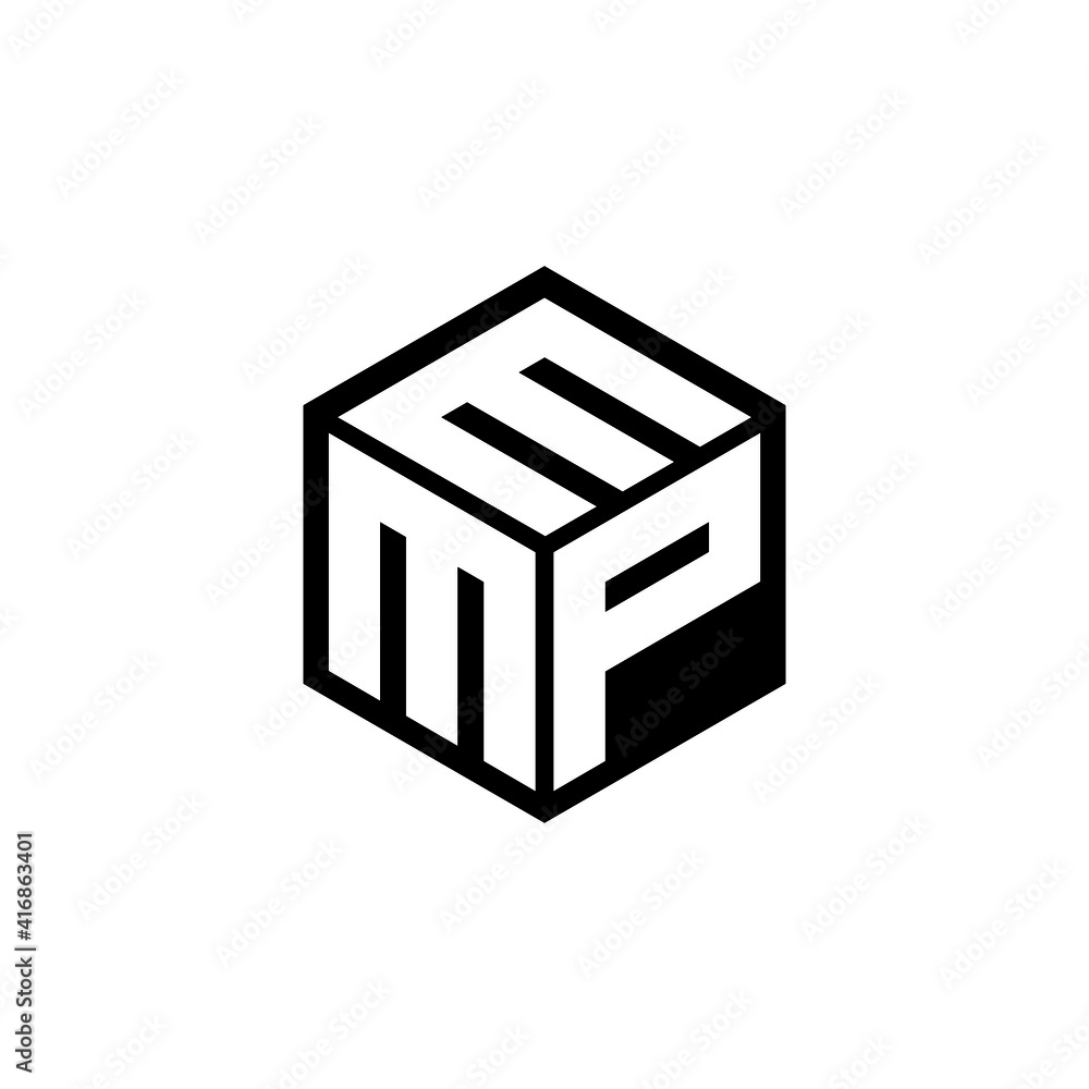 MPM letter logo design with white background in illustrator, cube logo ...