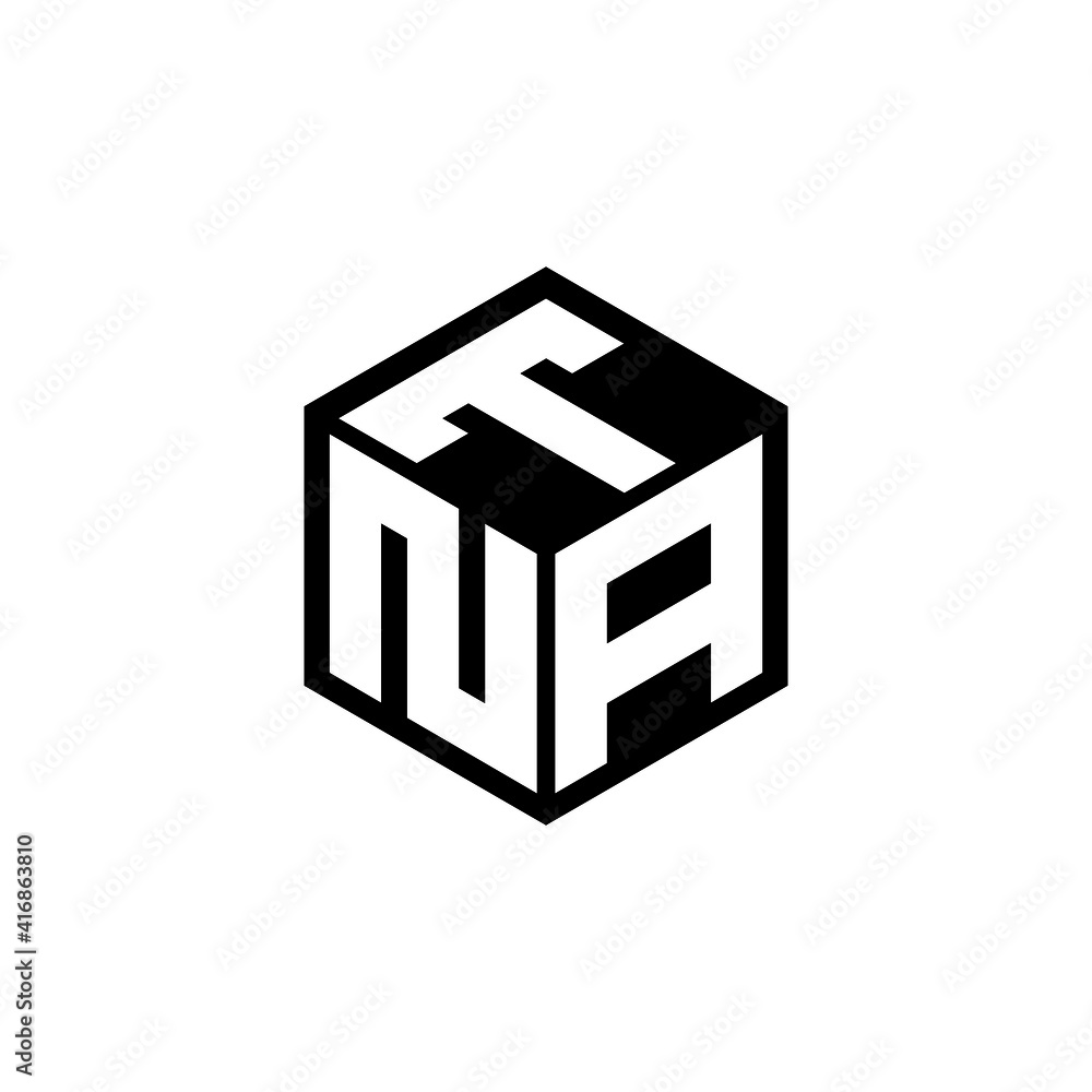 NAT letter logo design with white background in illustrator, cube logo ...