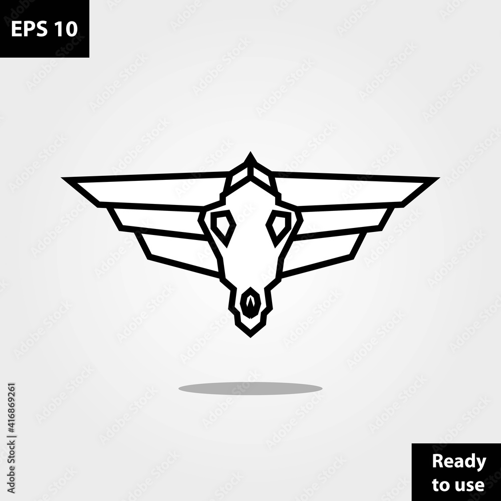 Army logo with wolf skull logo company, logo vector template design ...