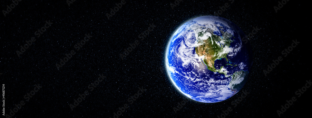 Planet earth globe view from space showing realistic earth surface and ...
