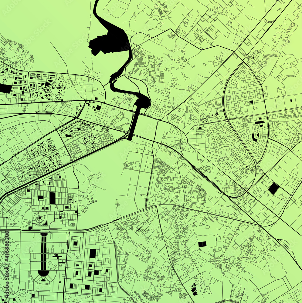 Ghaziabad, Uttar Pradesh, India (IND) - Urban vector city map with ...