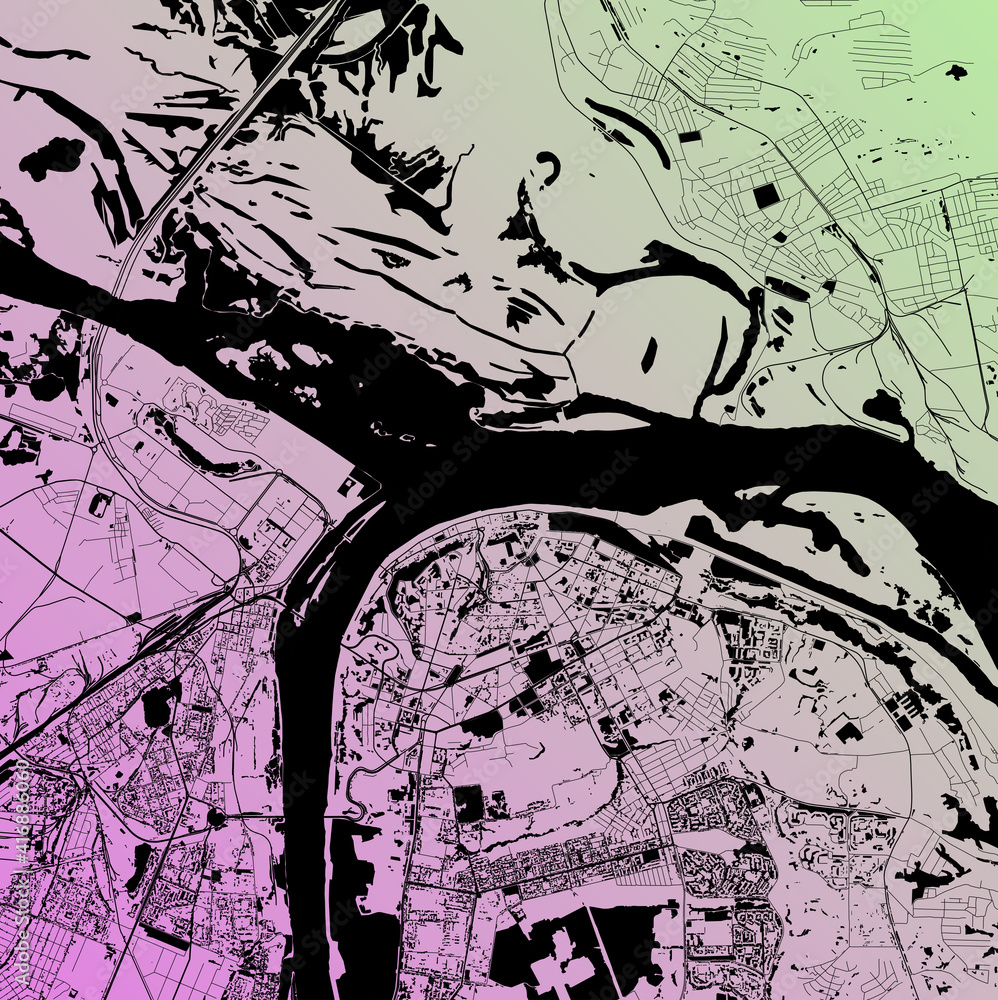 Nizhny Novgorod, Nizhegorod, Russia (RUS) - Urban vector city map with ...