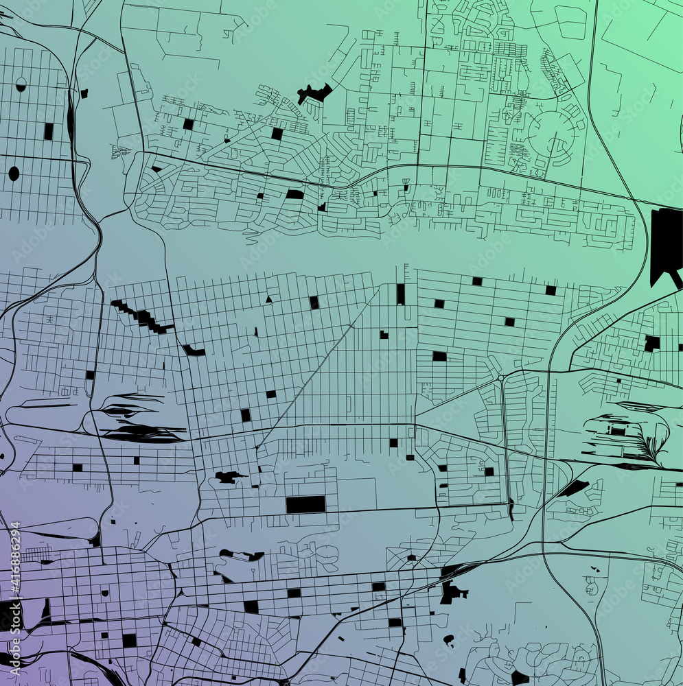 Pretoria, Gauteng, South Africa (ZAF) - Urban vector city map with ...