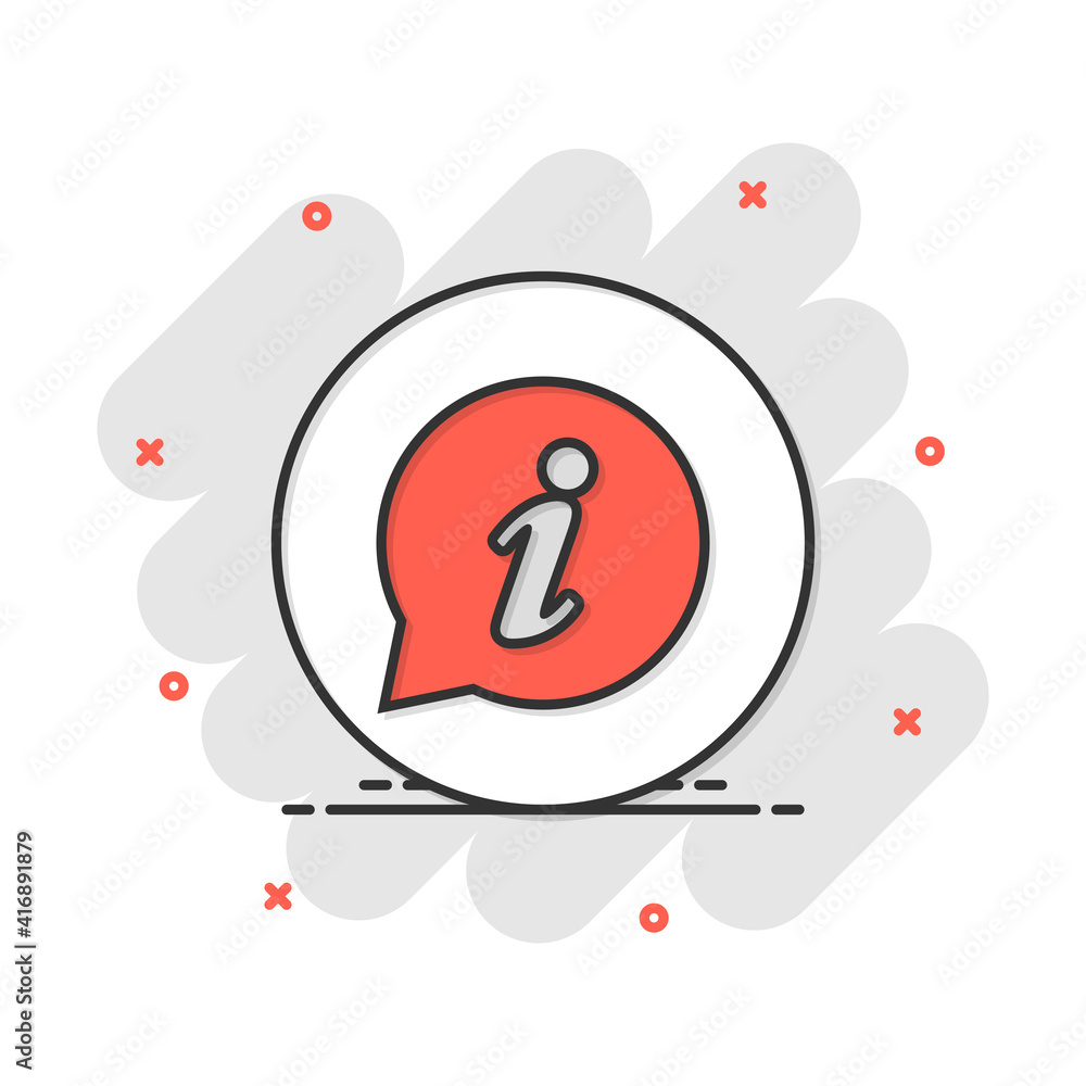 Vector cartoon information icon in comic style. Speech sign ...