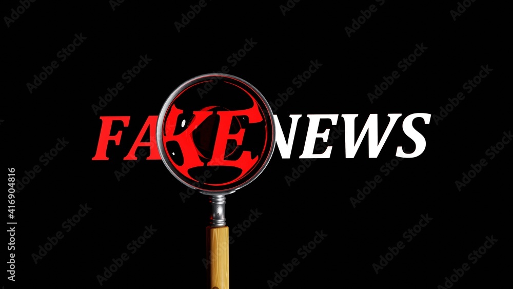 Fact News vs Fake News - a magnifying glass flies over fact news text ...