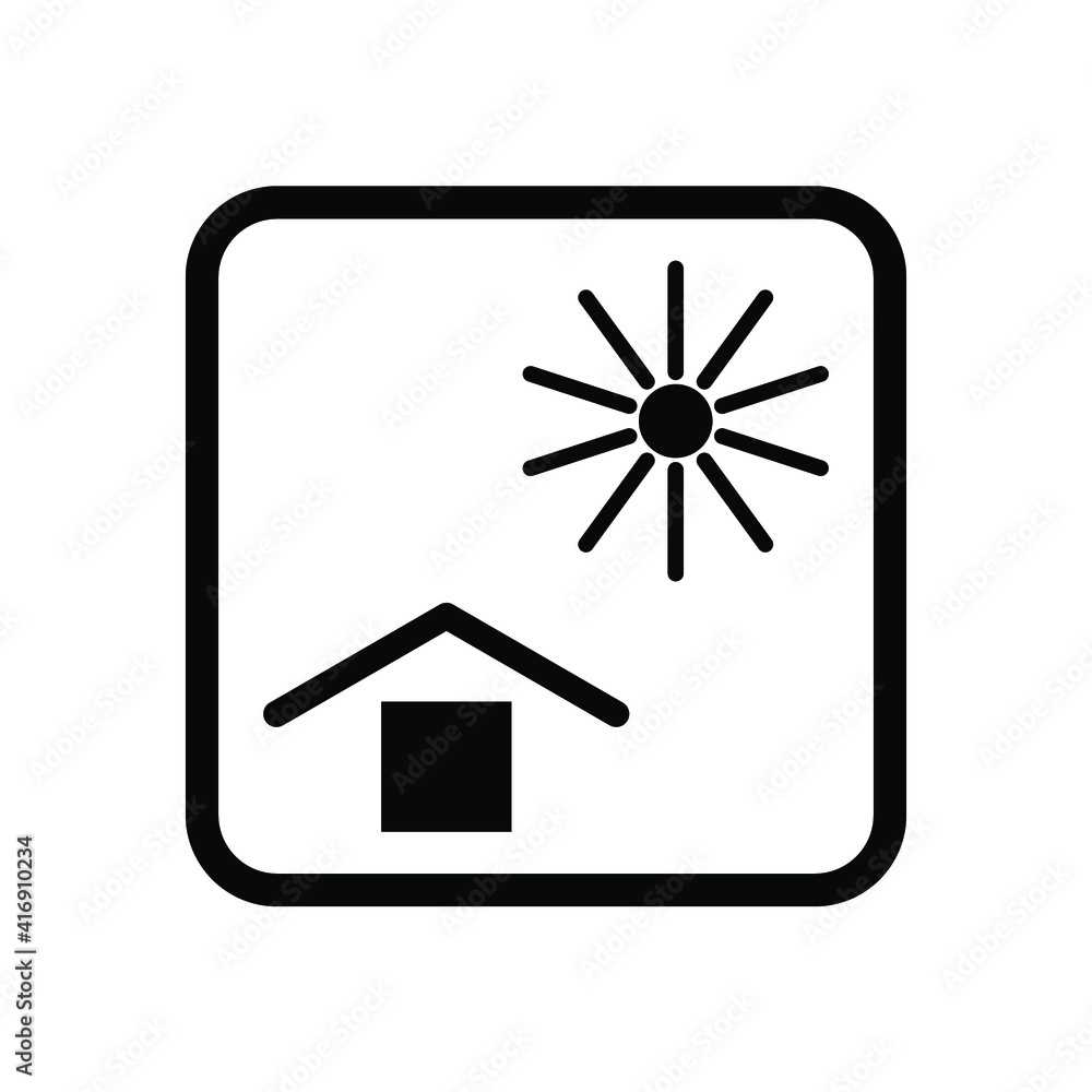 Keep away from heat or sunlight. Vector illustration of symbol on pack ...