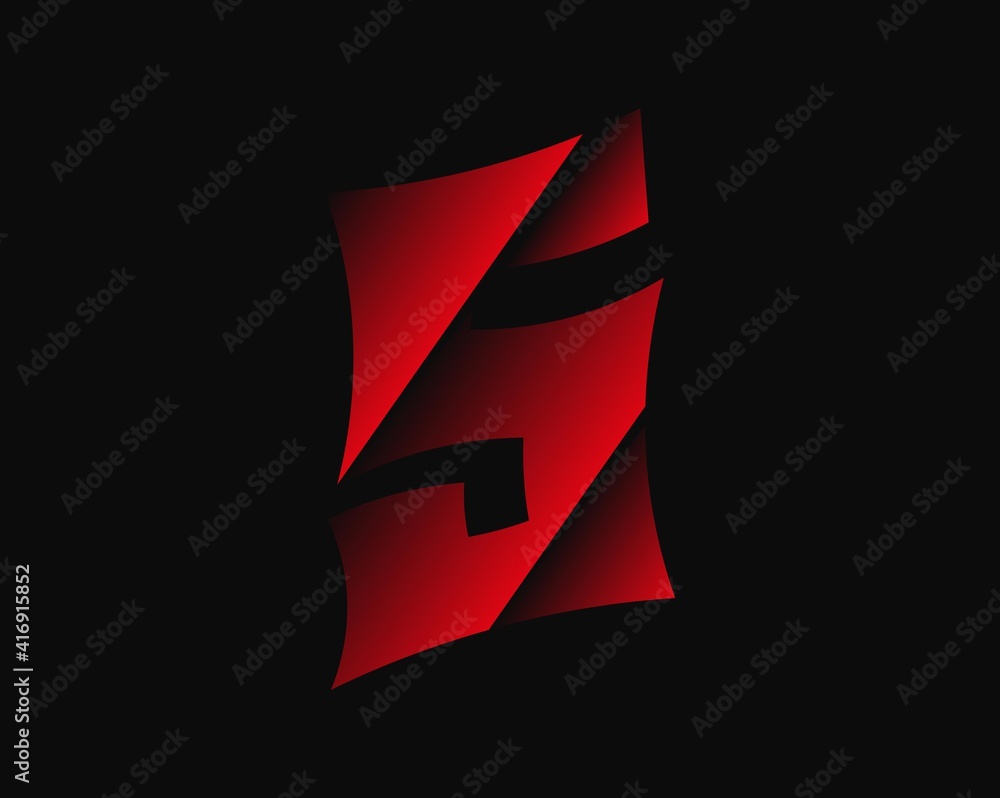 5 vector horror, scary number. Insane fear brutal font . For criminal ...