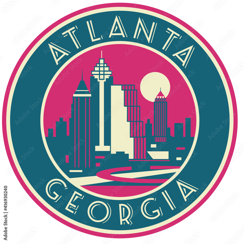 Atlanta Georgia skyline symbol Stock ベクター | Adobe Stock