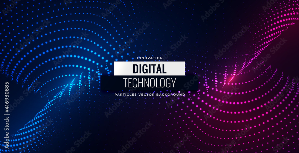 digital particles flowing background design Stock Vector | Adobe Stock