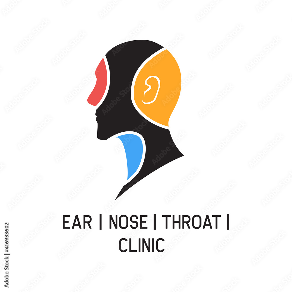 ear nose throat (ENT) logo for Otolaryngologists clinic concept. vector ...