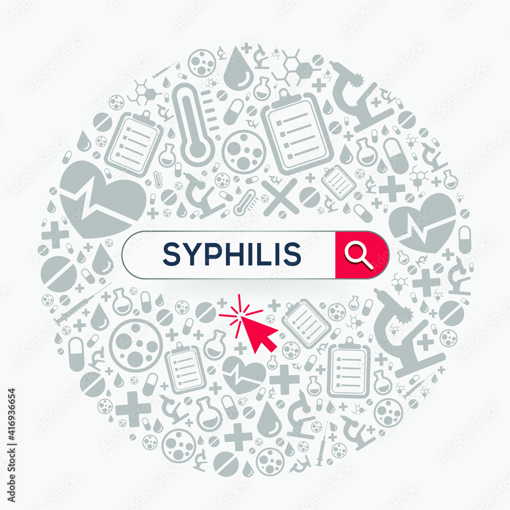 (Syphilis) disease written in search bar, Vector illustration Stock ...