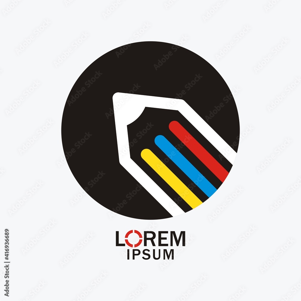 Pencil logo design template, Vector illustration of pencil drawing a ...