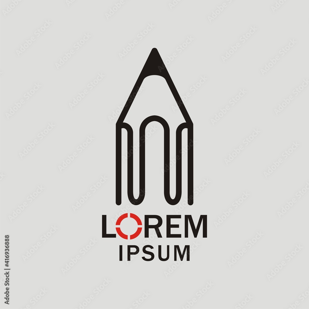 Pencil logo design template,Vector illustration of pencil drawing a ...