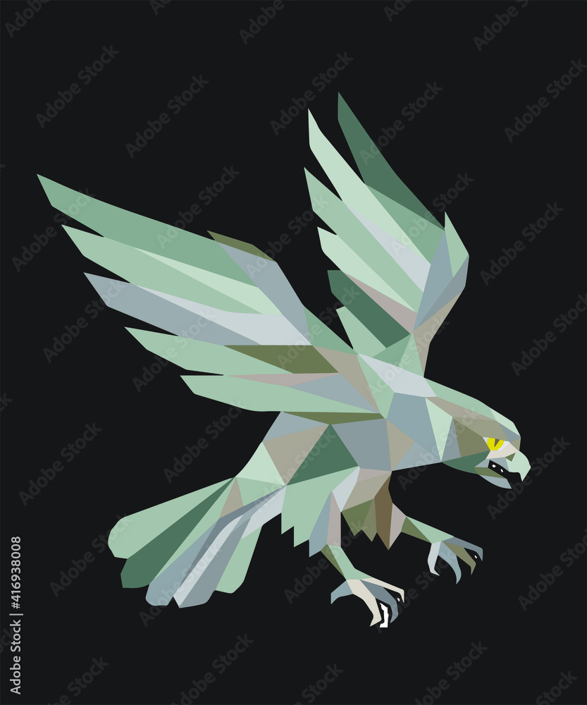 Bald Eagle Hawk polygon vector, template, icon, image, infographic ...