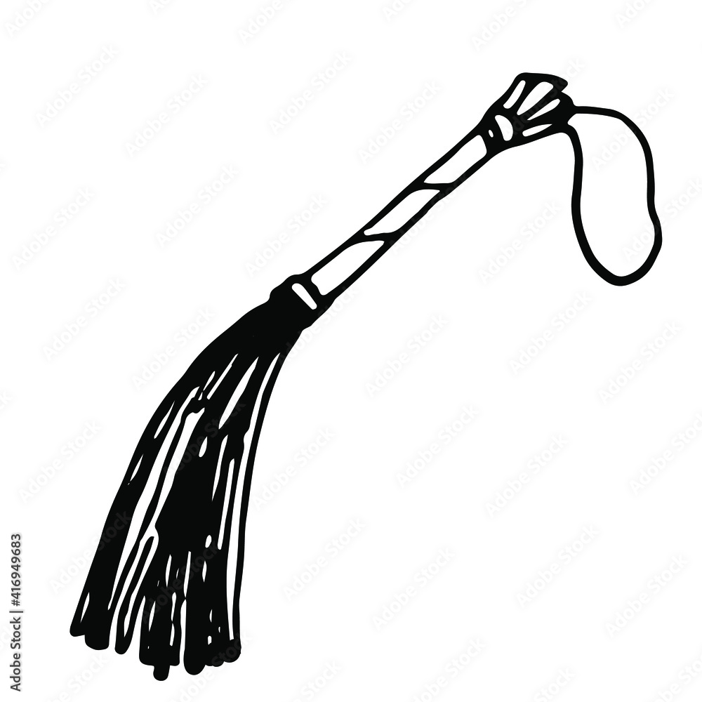 Black sexy flogger for bed games, relaxed couples, lovers. Leather whip ...